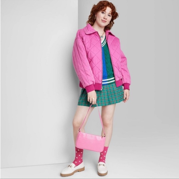 wild fable | Jackets & Coats | New Wild Fable Quilted Full Zip Pink ...